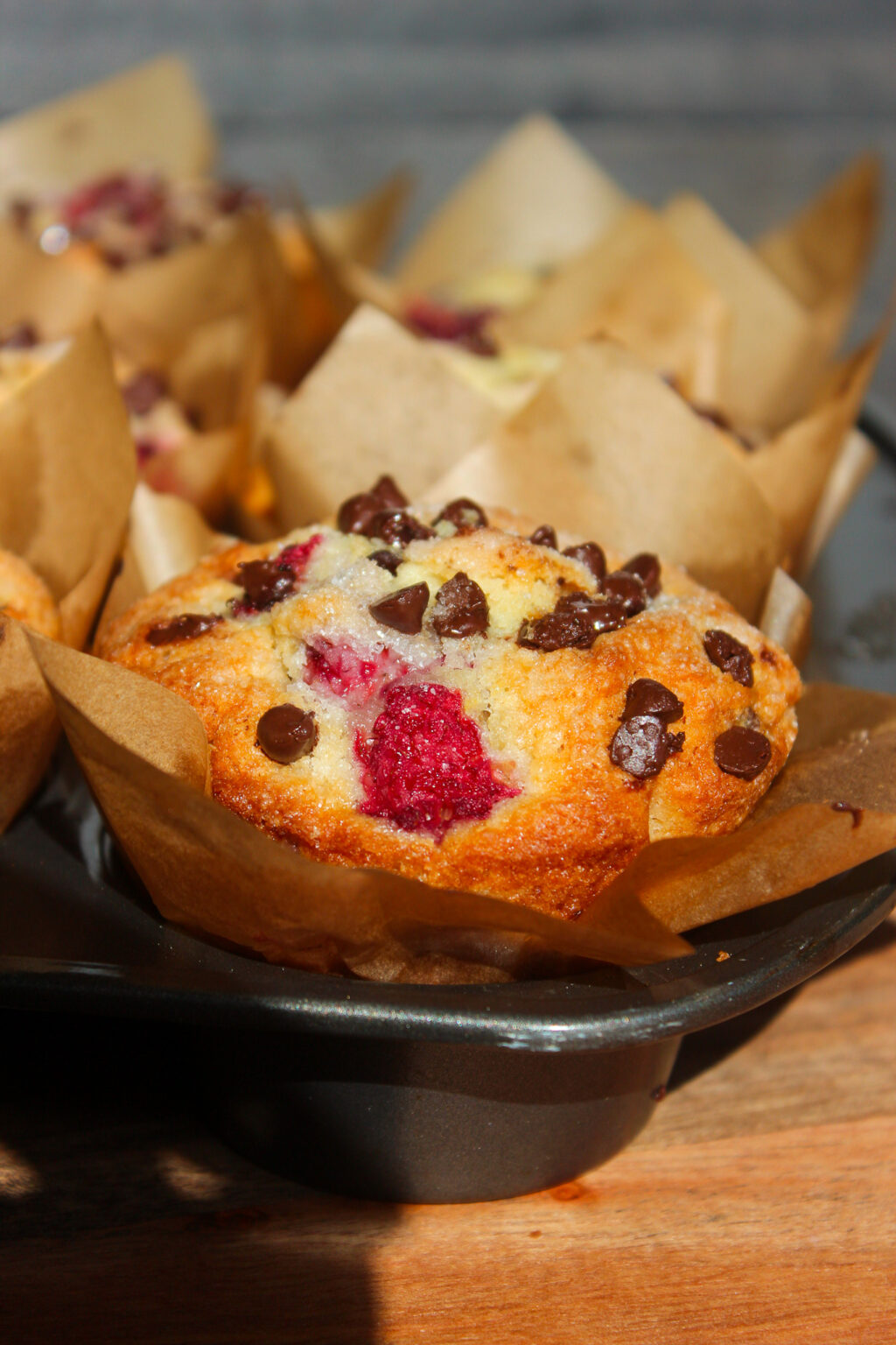 Chocolate Raspberry Muffins - Taffey Bakery