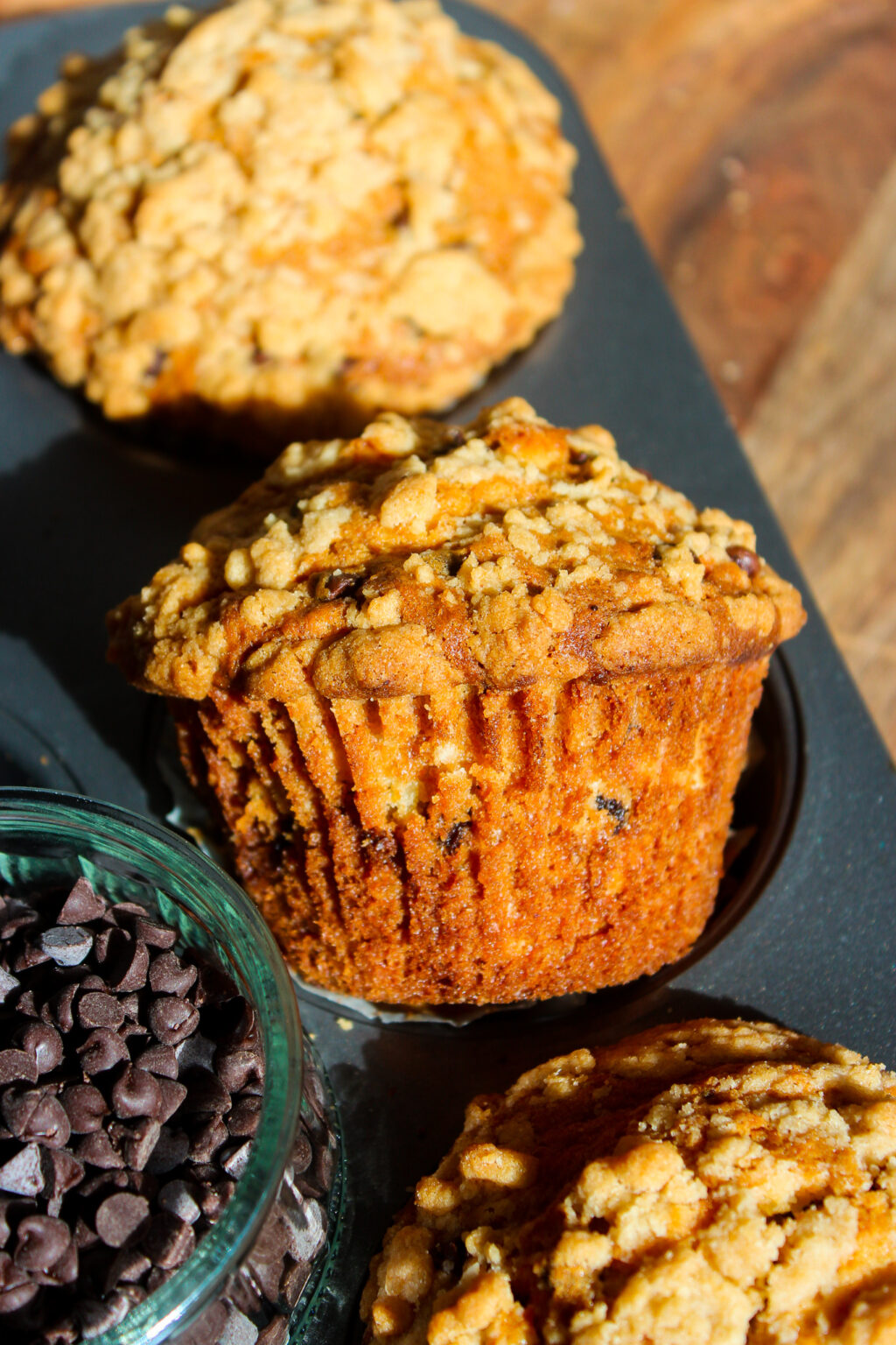 Bakery Style Chocolate Chip Muffins - Taffey Bakery