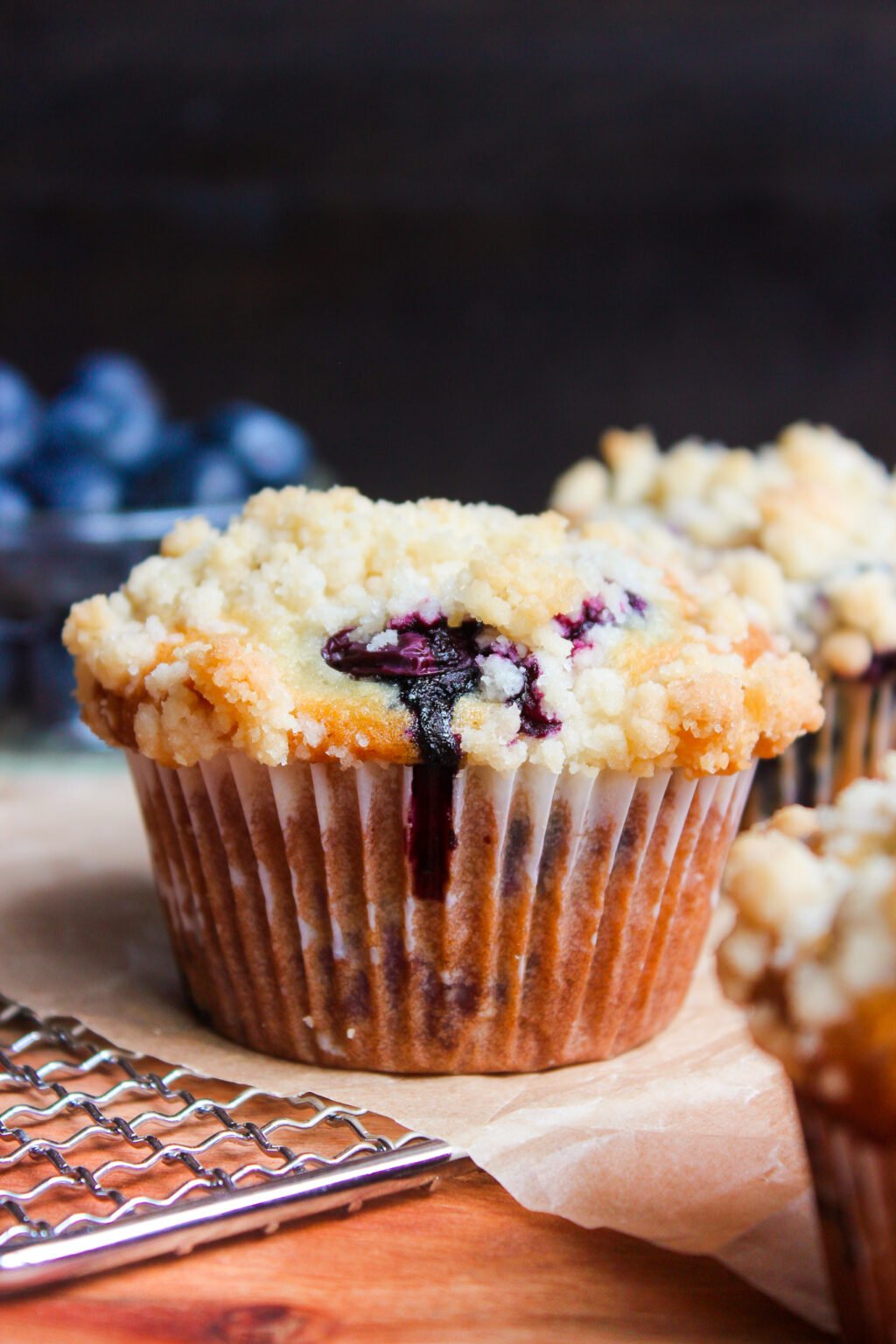 Sour Cream Blueberry Streusel Muffins - Taffey Bakery