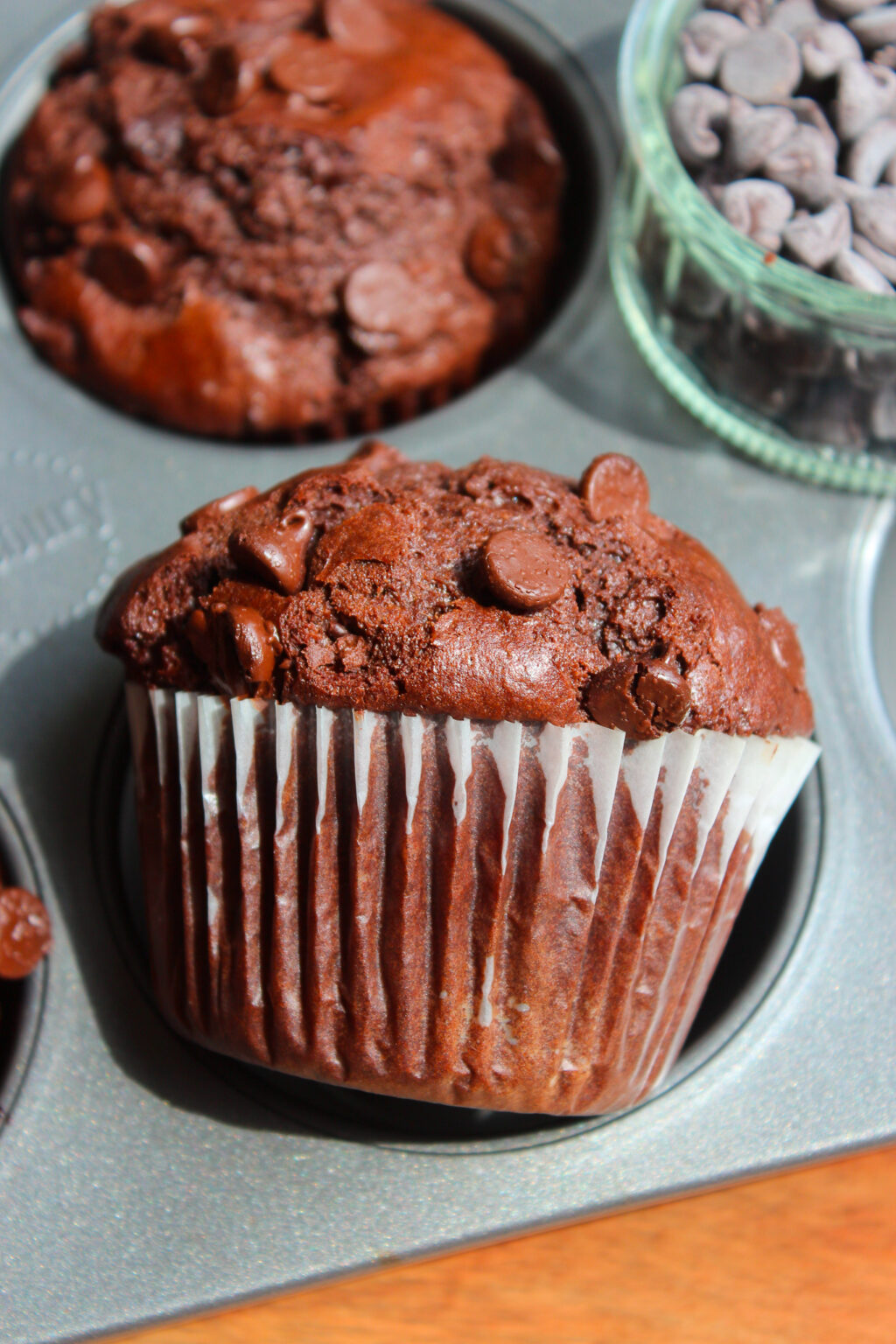 Bakery Style Double Chocolate Muffins - Taffey Bakery