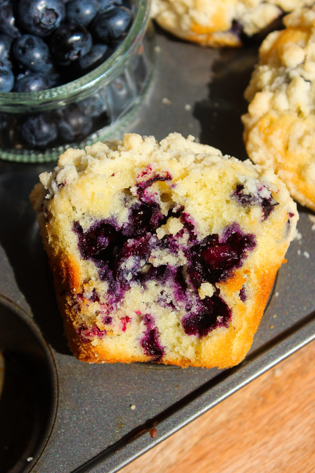 Melt In Your Mouth Blueberry Streusel Muffins - Taffey Bakery