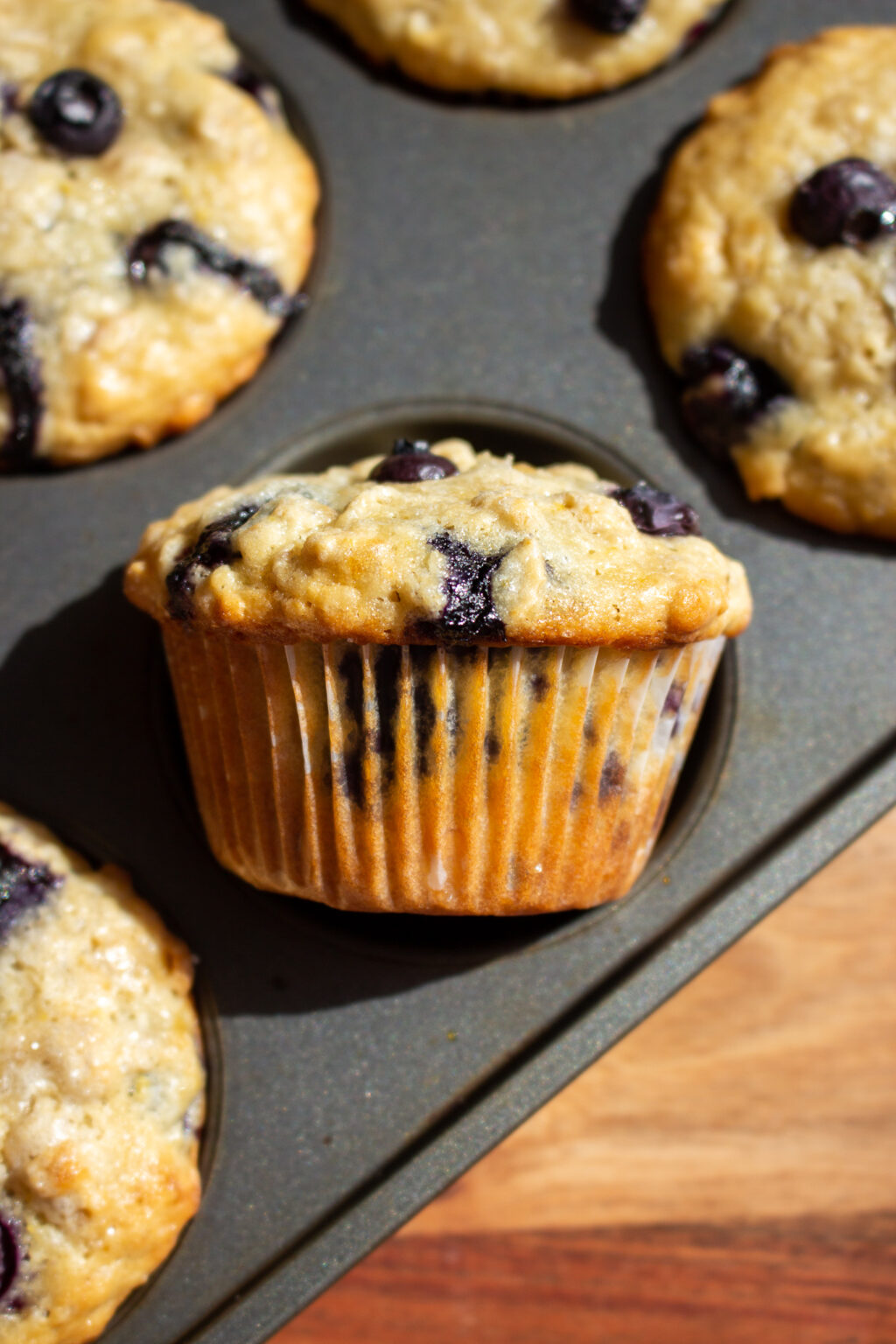 Blueberry Oatmeal Sour Cream Muffins - Taffey Bakery