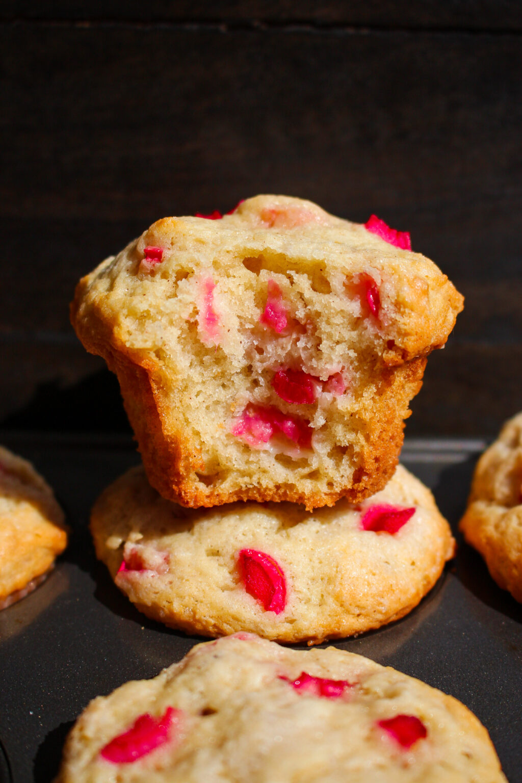 Rhubarb Sour Cream Muffins - Taffey Bakery