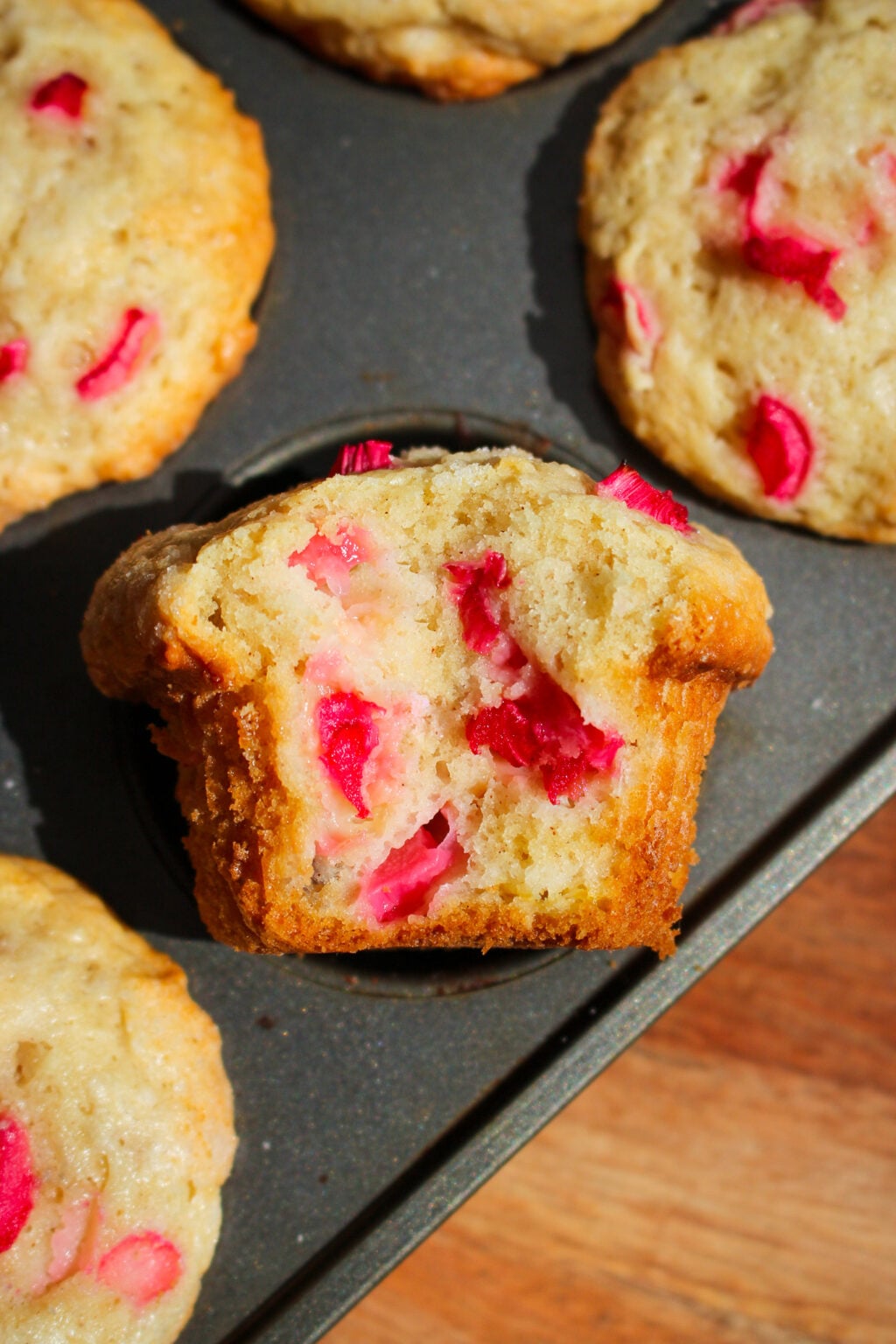 Rhubarb Sour Cream Muffins - Taffey Bakery