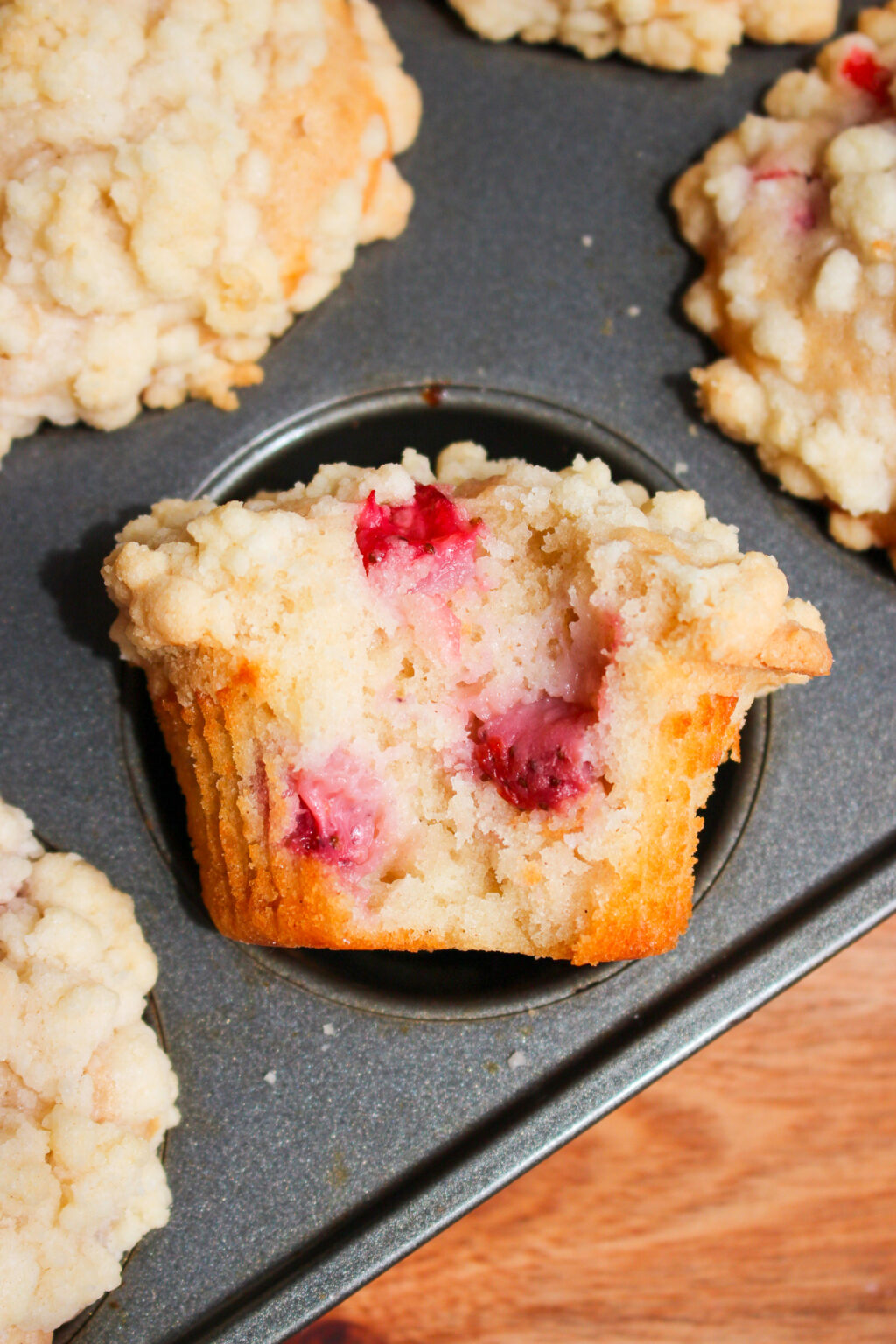 Easy Strawberry Streusel Muffins - Taffey Bakery