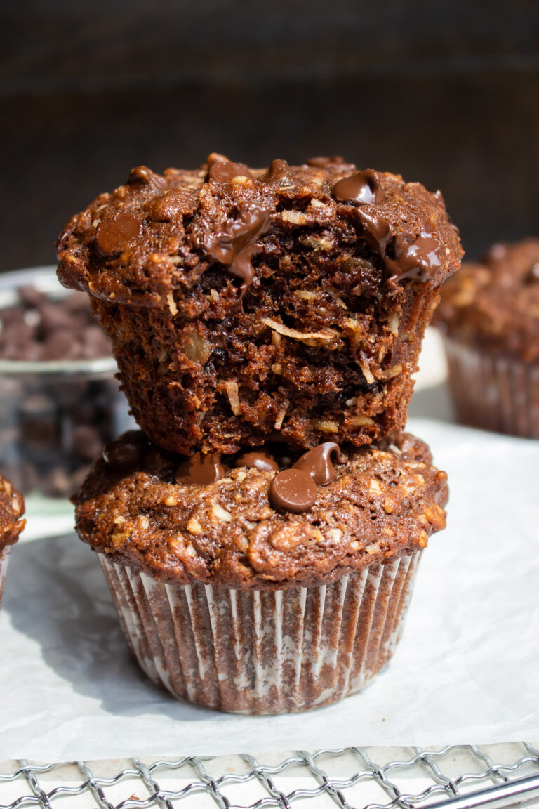 Coconut Oatmeal Chocolate Muffins - Taffey Bakery