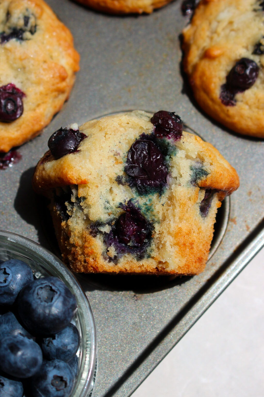 Blueberry Cottage Cheese Muffins - Taffey Bakery